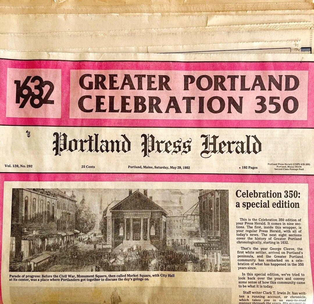 Portland Maine 350th Anniversary Newspaper 1982 Complete Vintage Press ...
