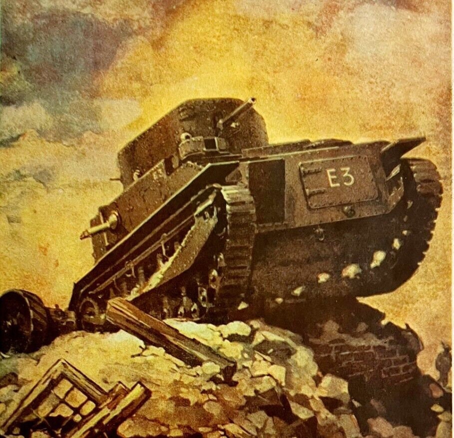 1937 Tank Grim Raider Ww1 Military Lithograph Art Print United States