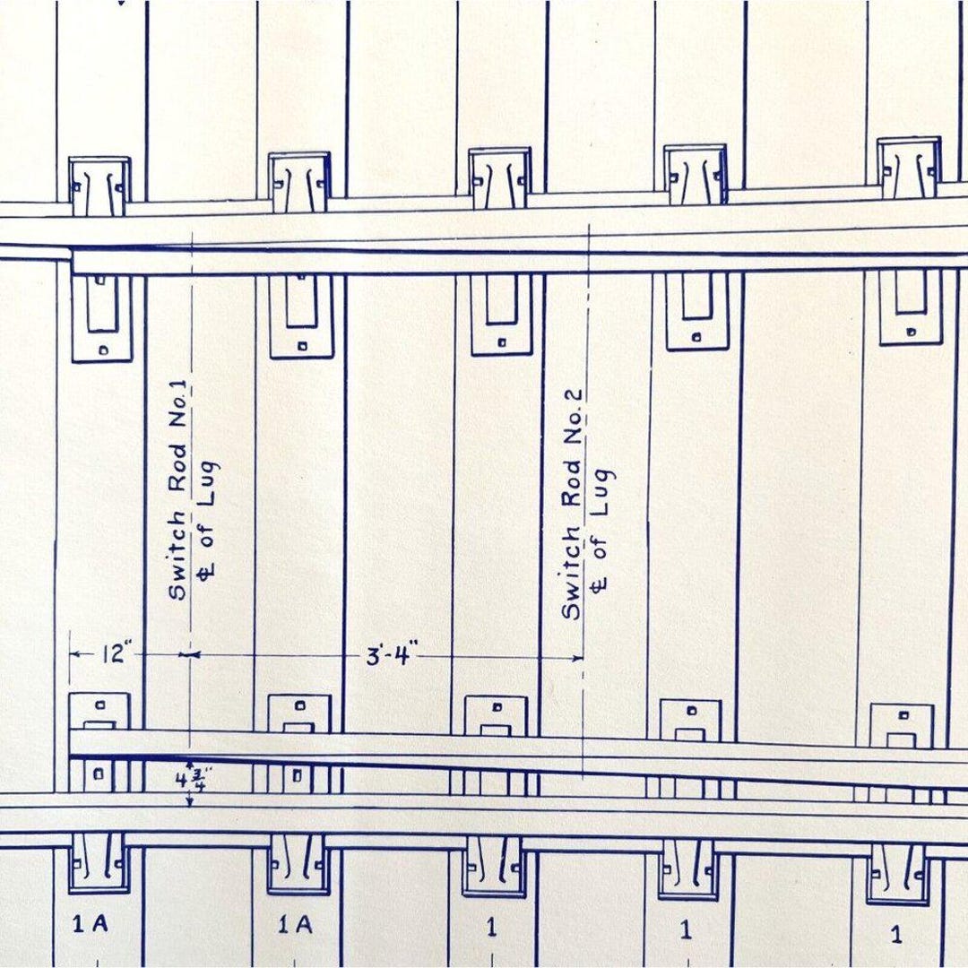 1941 Railroad Bangor Aroostook Split Switch Track Laying Blueprint F7 ...