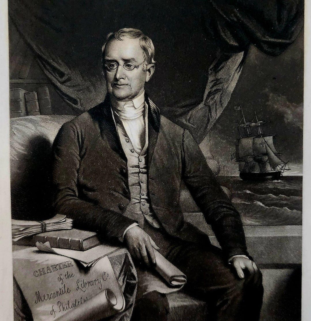 1855 Thomas Pym Cope Steel Engraving Victorian American Merchant ...