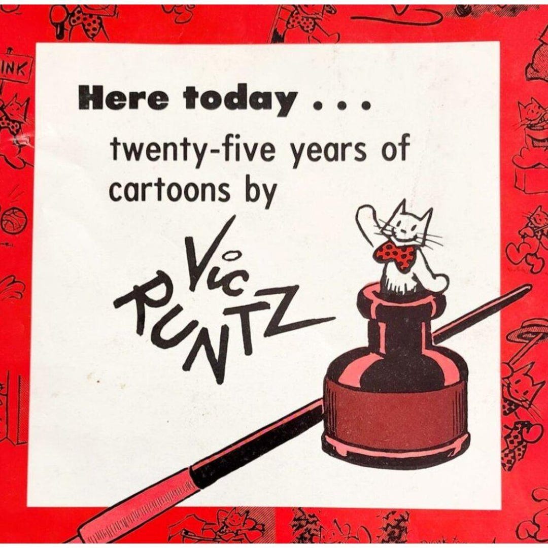 1984 Vic Runtz SIGNED Here Today Cartoon Art Book HC 1st Edition W ...
