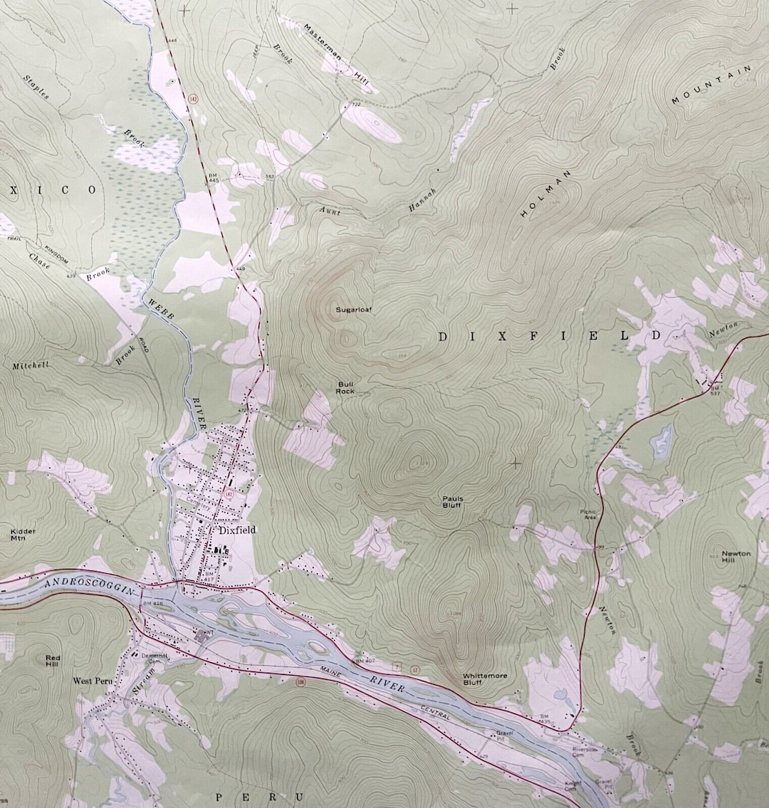 Map Dixfield Maine 1968 Topographic Geological Survey 1:24000 27 X 22 ...