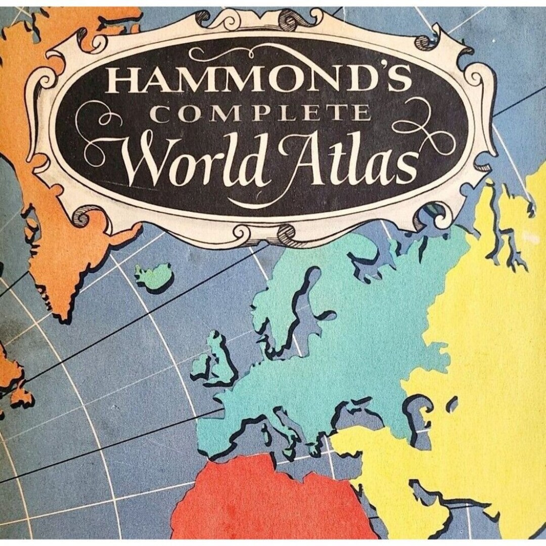 Hammond's Complete World Atlas 1950 1st Printing HC W/ Dust Jacket Maps ...