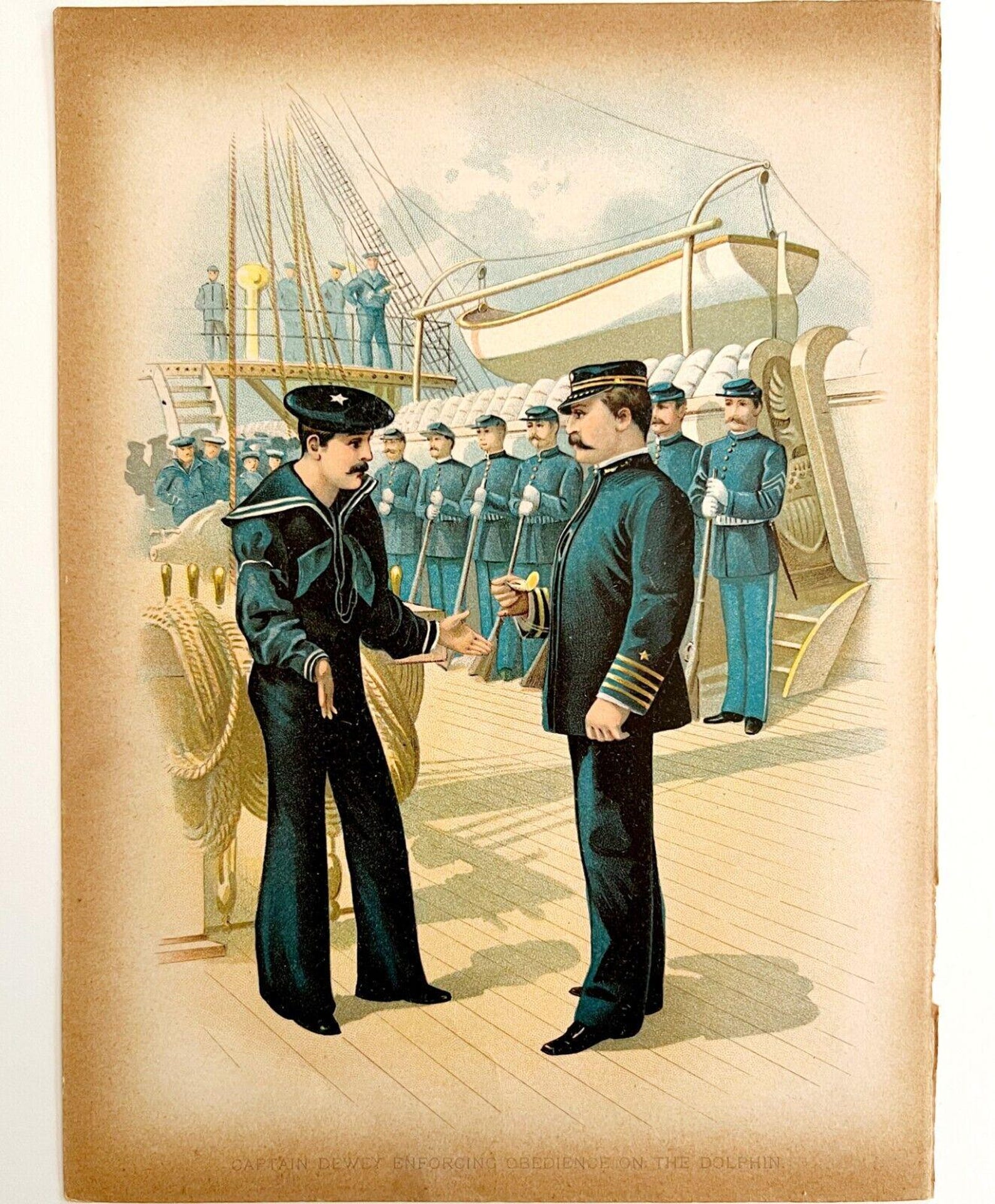 Captain Dewey Enforcing Obedience on the Dolphin 1899 Victorian ...