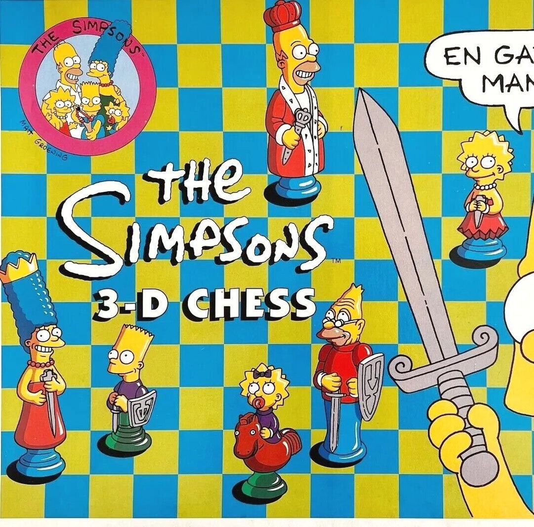 The Simpsons 3D Chess Set Vintage 1991 Board Game OB Matt - Etsy
