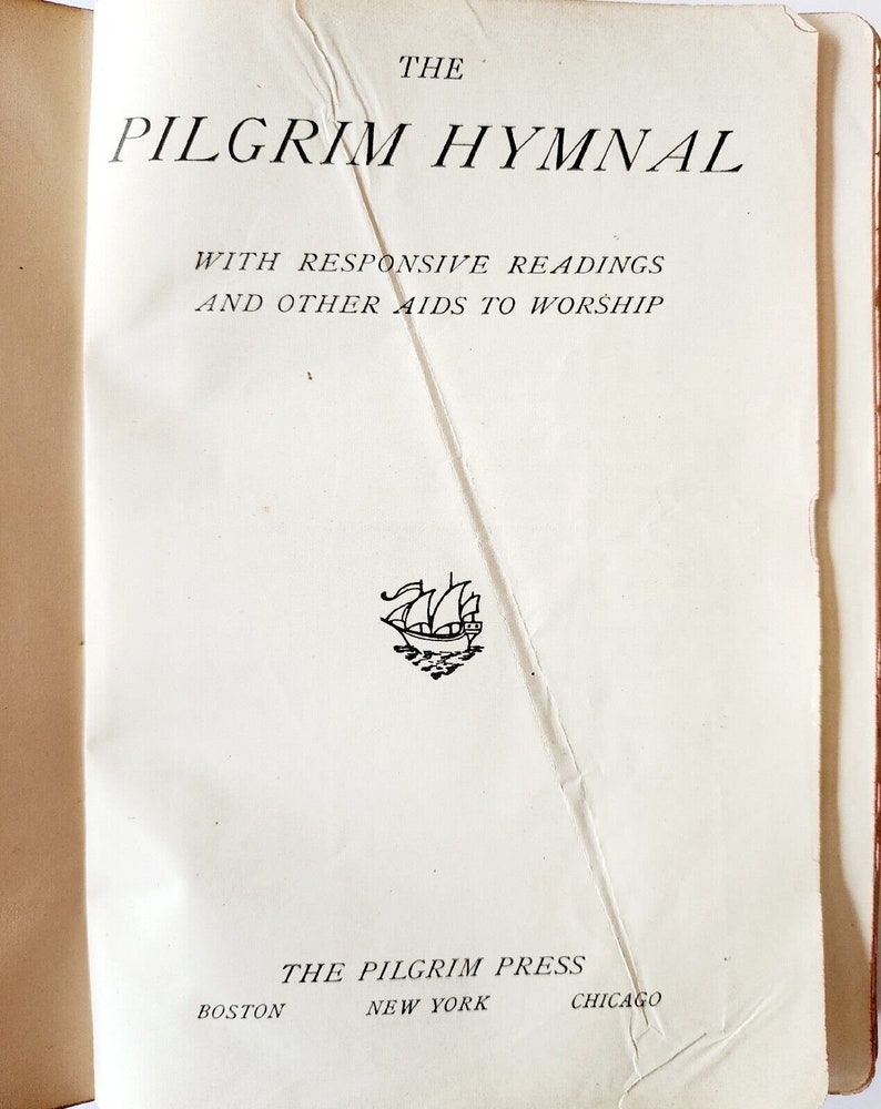 1912 The Pilgrim Hymnal Song Book Hymn Sheet Music 1st Edition Antique 