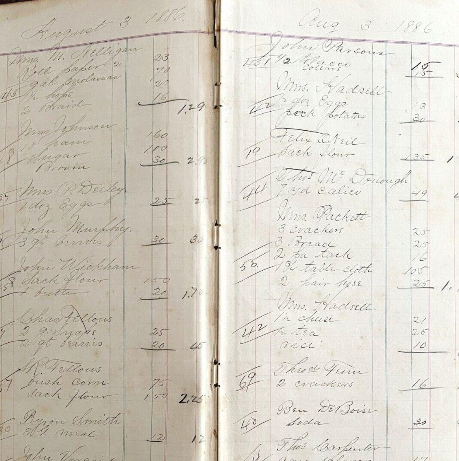 Maine Small Town General Store 1886 Victorian Rare Invoice Ledger OOAK ...