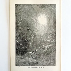 1888 the Formation of Eve Garden of Eden Victorian Religious Print ...