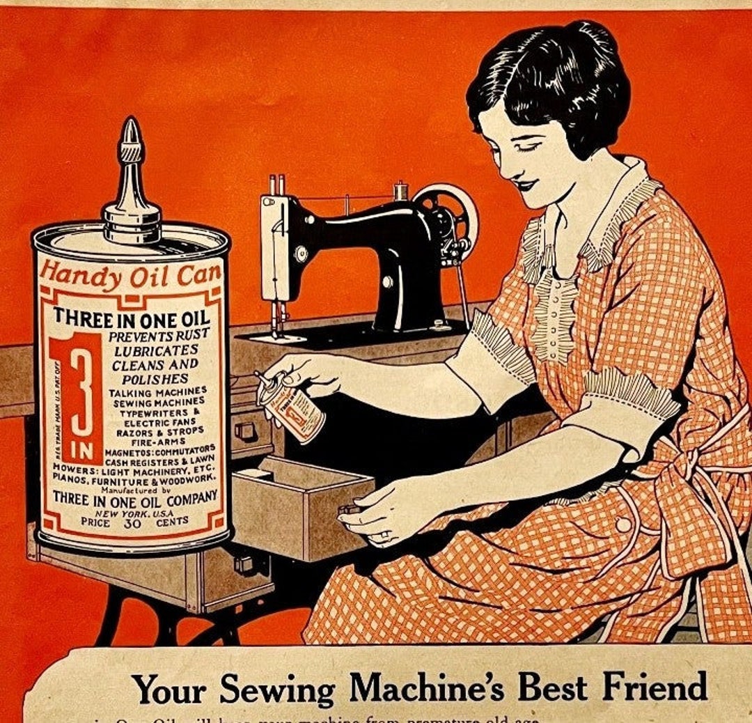 1925 3-in-1 Machine Oil XL Sewing Advertisement 14 X 11 Industrial ...