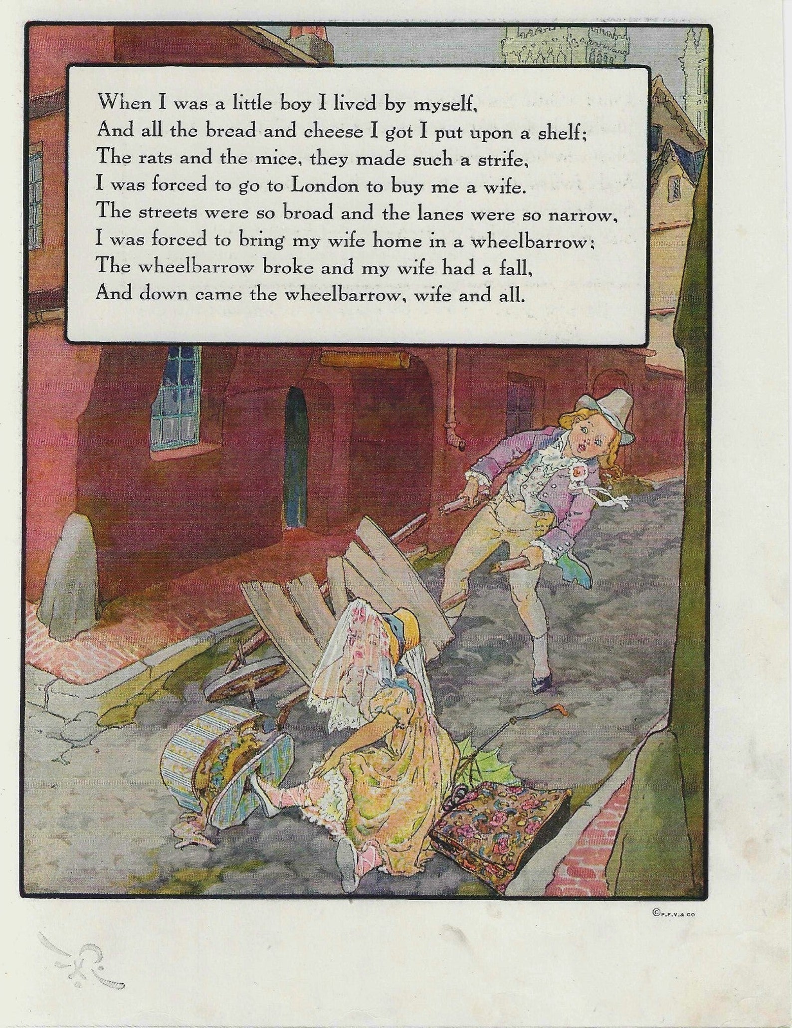 Antique Jenny Wren Mother Goose Rhyme Art Print 1915 Dual Sided 8 X 10. ...