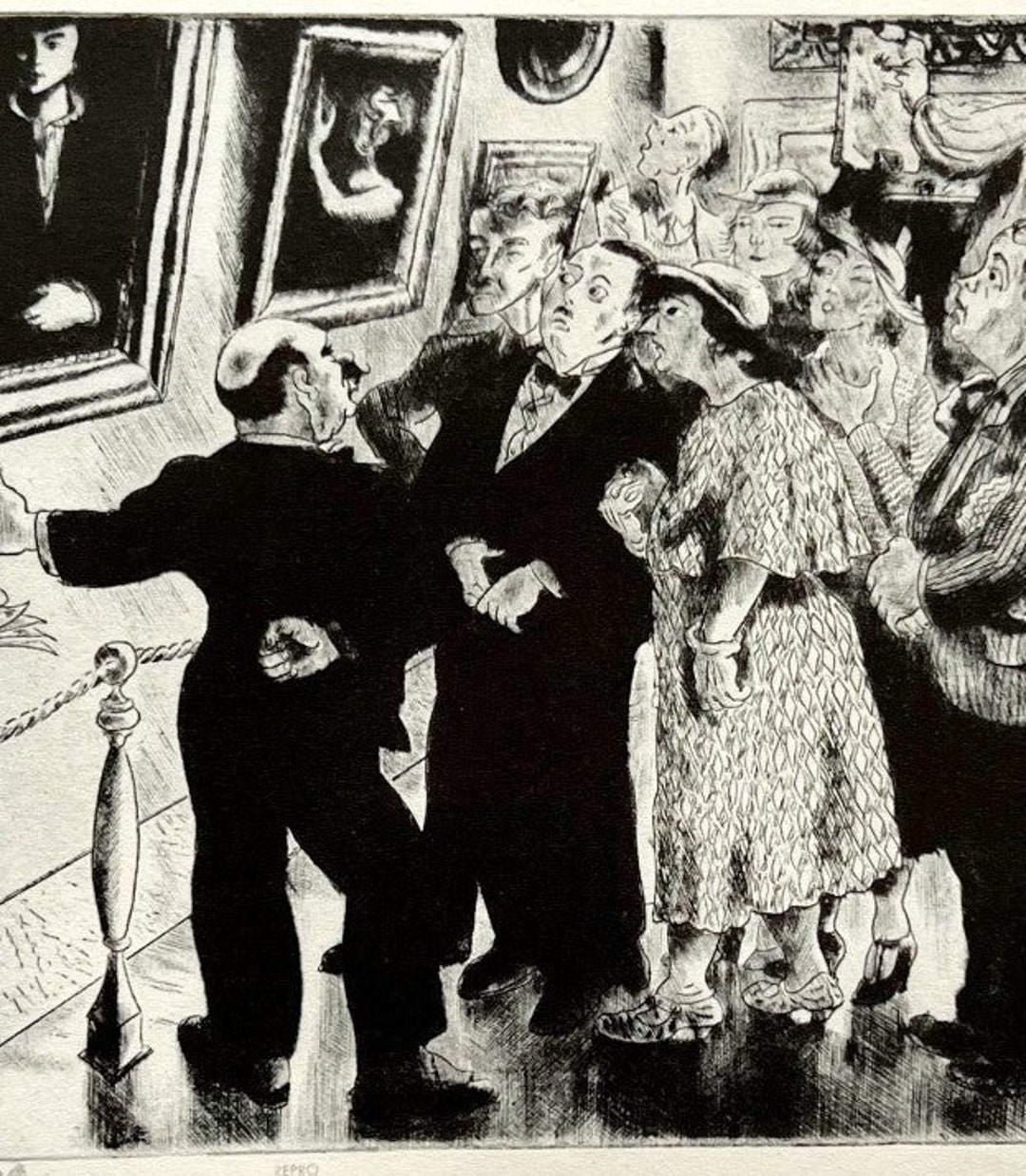 1939 Peggy Bacon Esthetic Pleasure Art Drawing Print Treasury ...