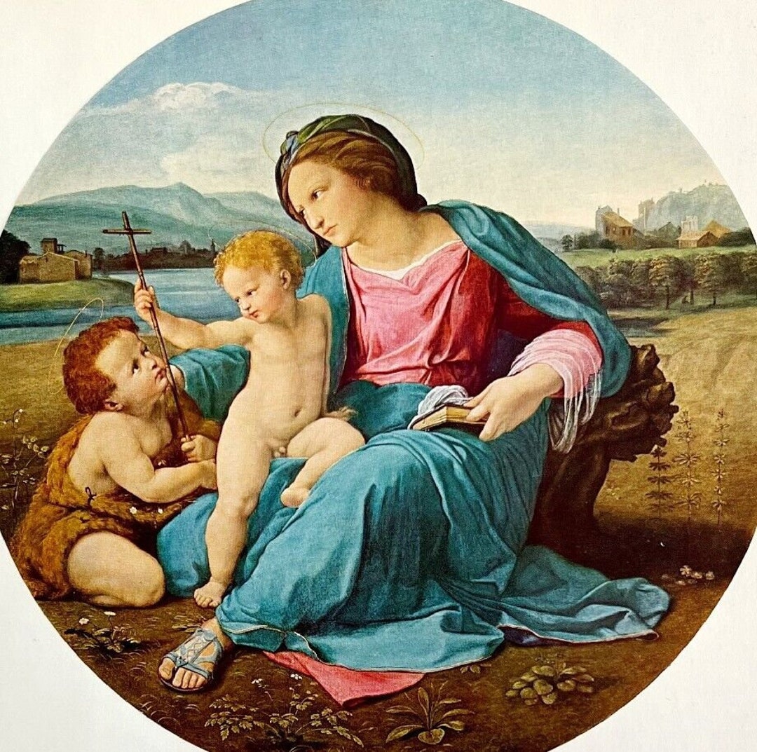 The Alba Madonna Raphael Colorplate Art Print 1939 Antique Renaissance ...
