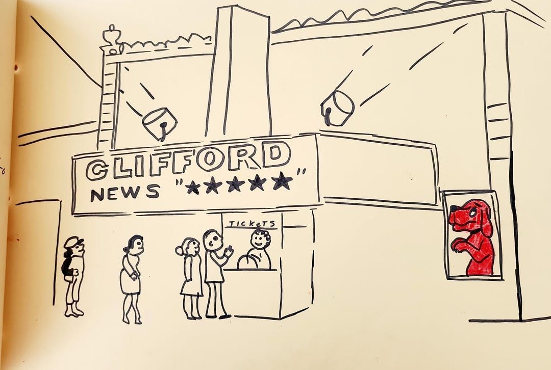 Clifford Goes to Hollywood Original Hand Drawn Pitch Dummy Storyboard ...