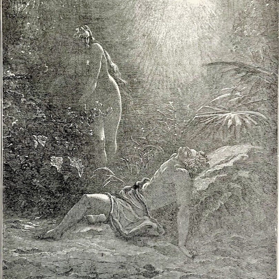 1888 the Formation of Eve Garden of Eden Victorian Religious Print ...