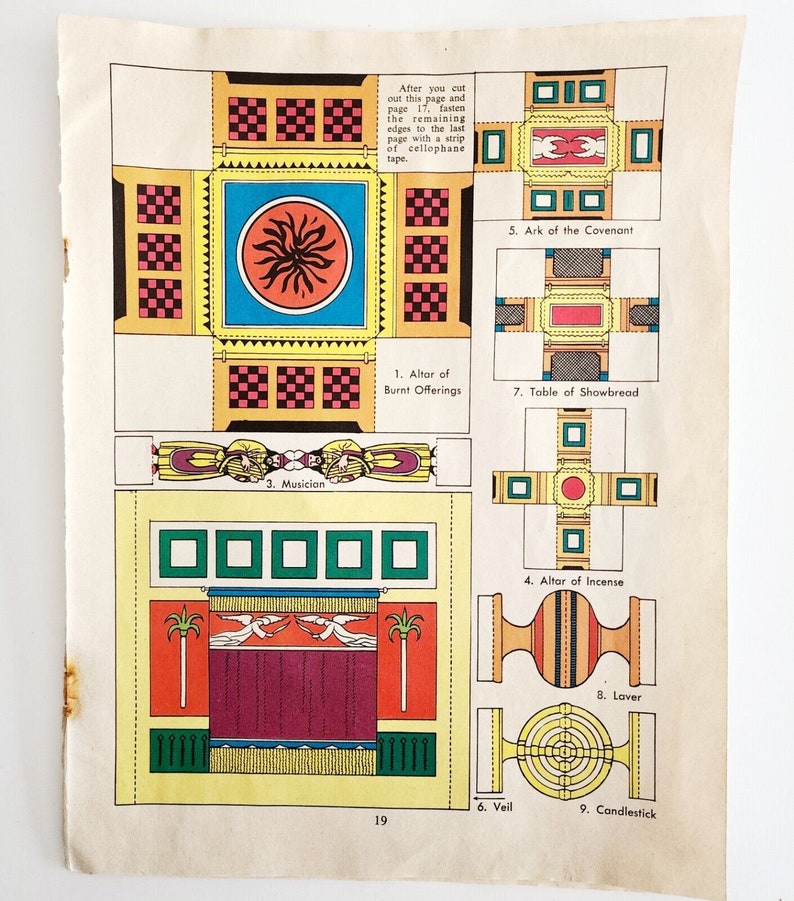 1940-50 Home Model Tabernacle Kit Craft Patterns Print Full Color ...