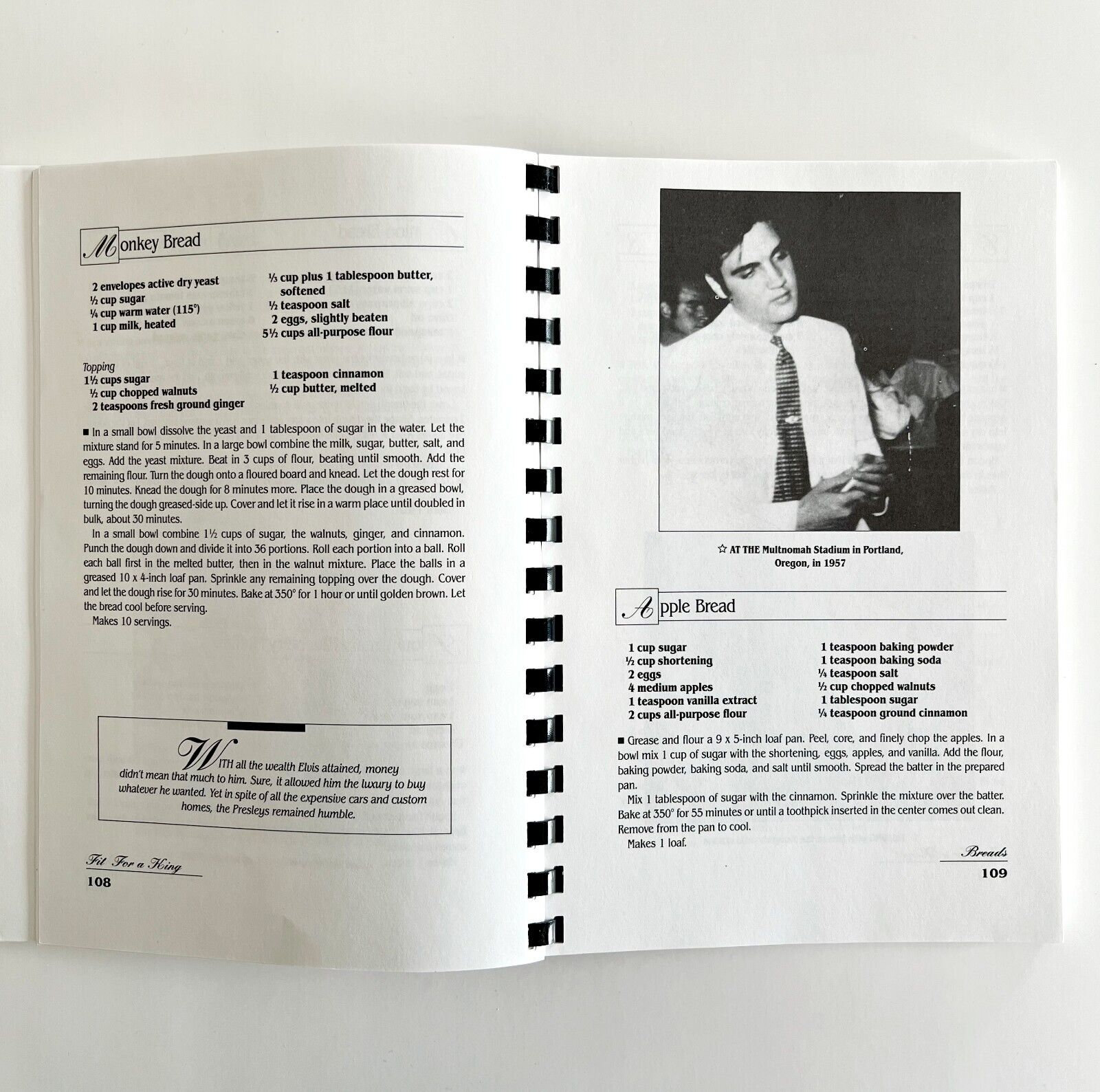1992 Elvis Presley Cookbook Fot for A King 1st Edition Recipes Photos ...
