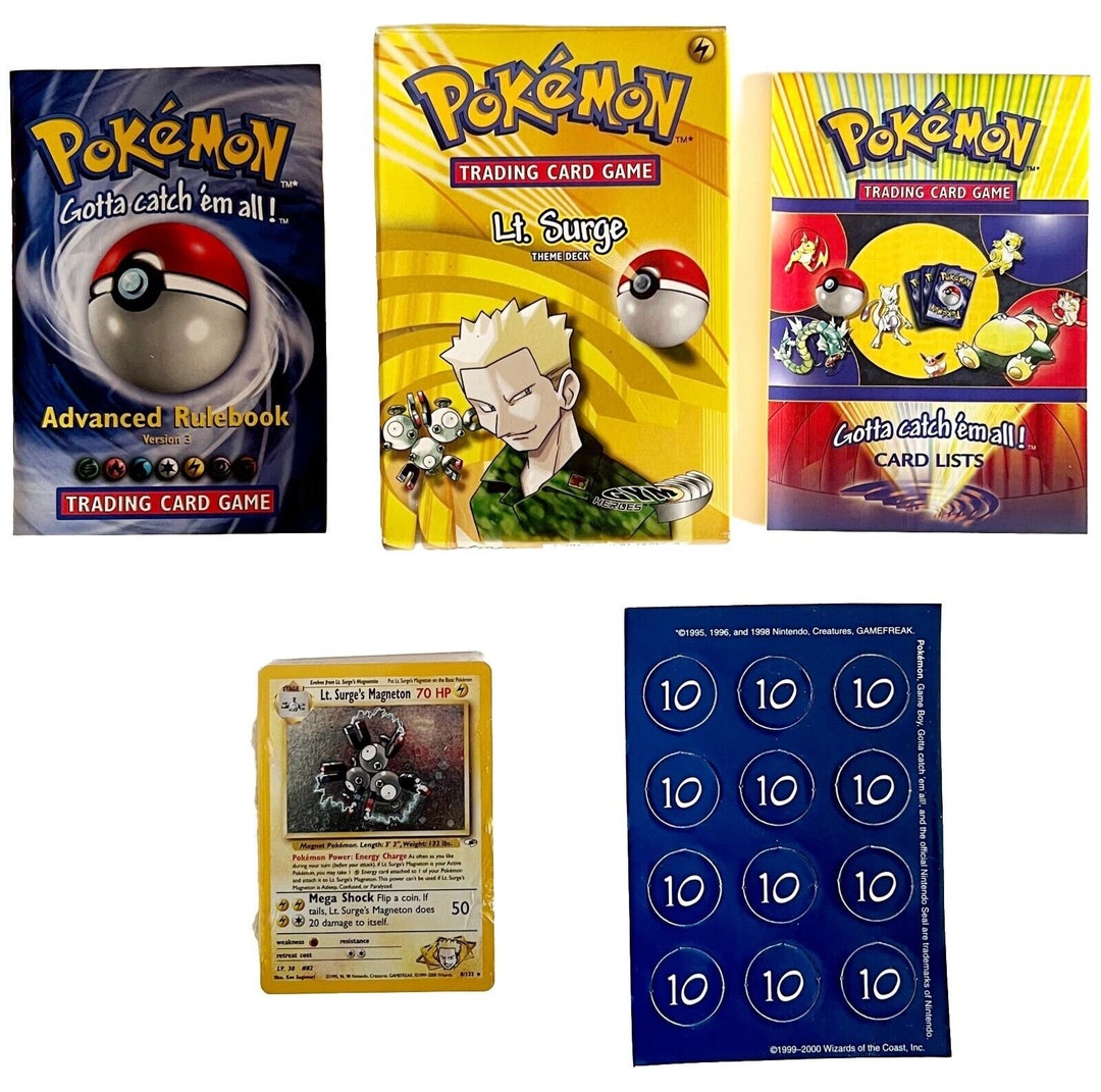 Pokémon Lt Surge Theme Deck Sealed Cards Open Box 2000 Vintage - Etsy
