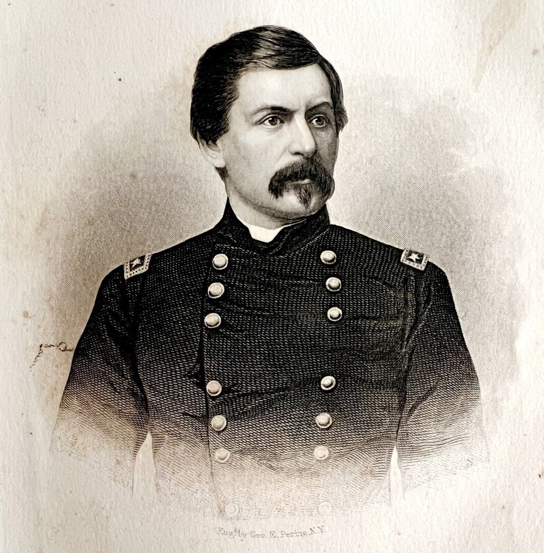 Civil War Engraving Major General George Mcclellan 1862 - Etsy