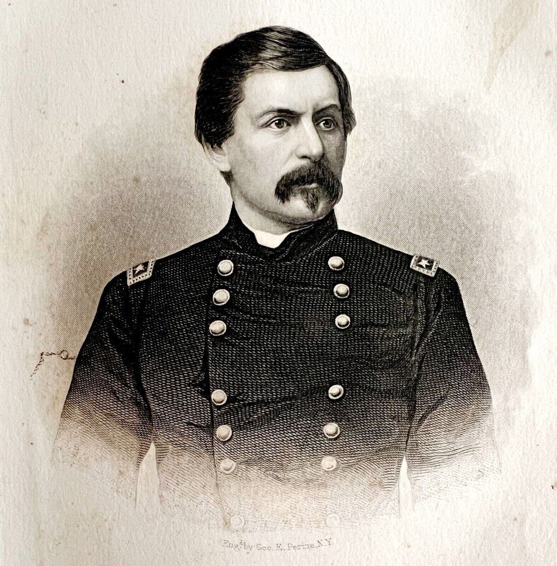 Civil War Engraving Major General George Mcclellan 1862 Victorian ...