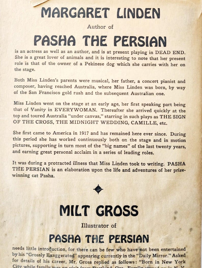 1936 Pasha the Persian 1st Edition Linden Illustrated Milt Gross W ...