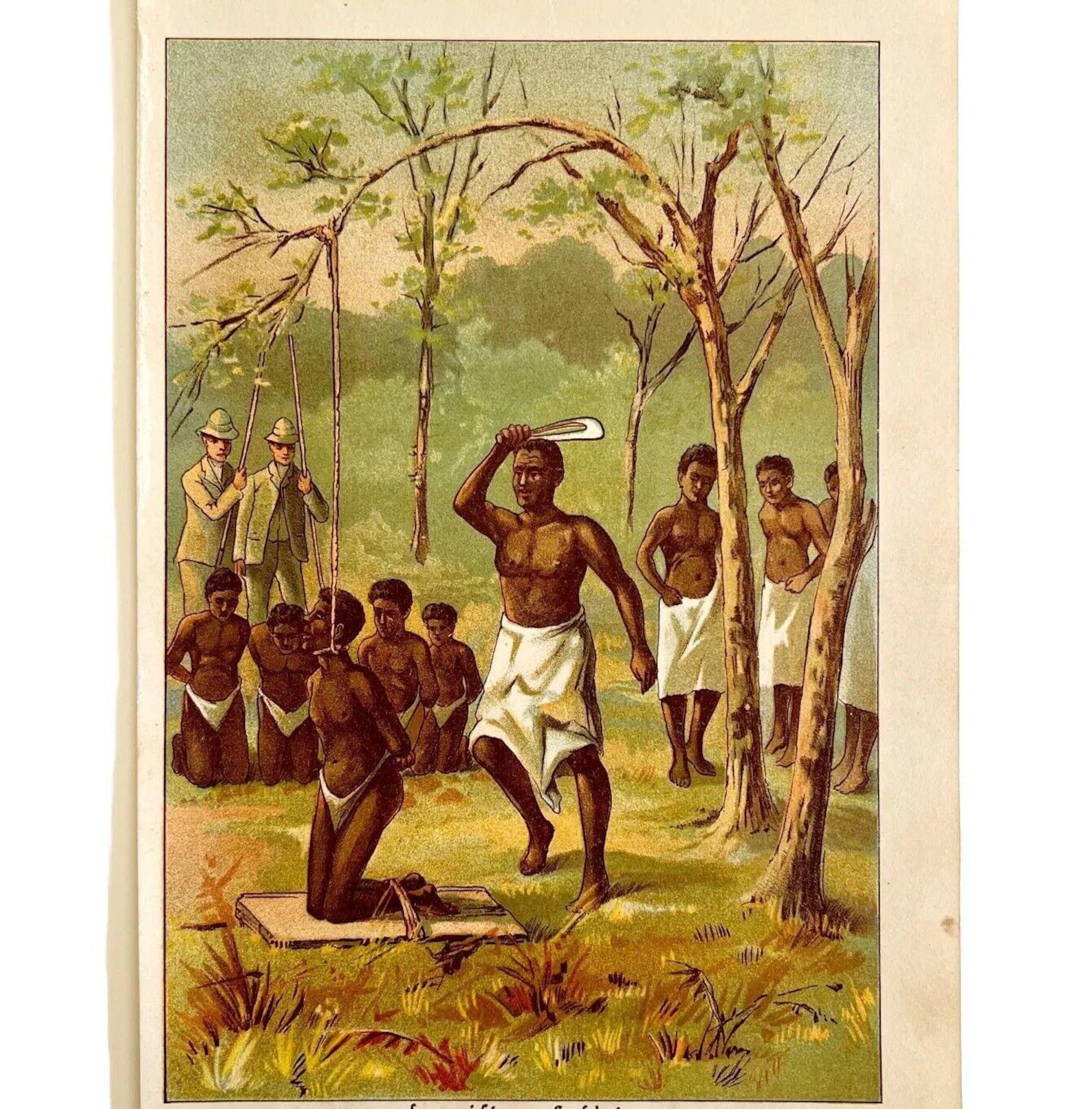 African Congo Tribe Slavery 1890 Lithograph Victorian Stanley in Africa ...