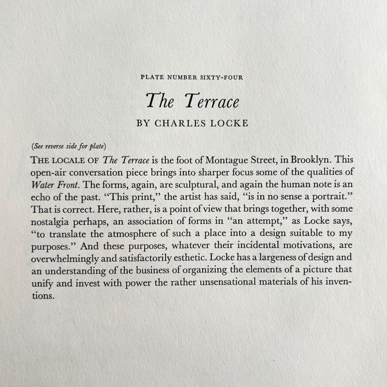 1939 Charles Locke the Terrace Brooklyn NYC Art Print Treasury ...