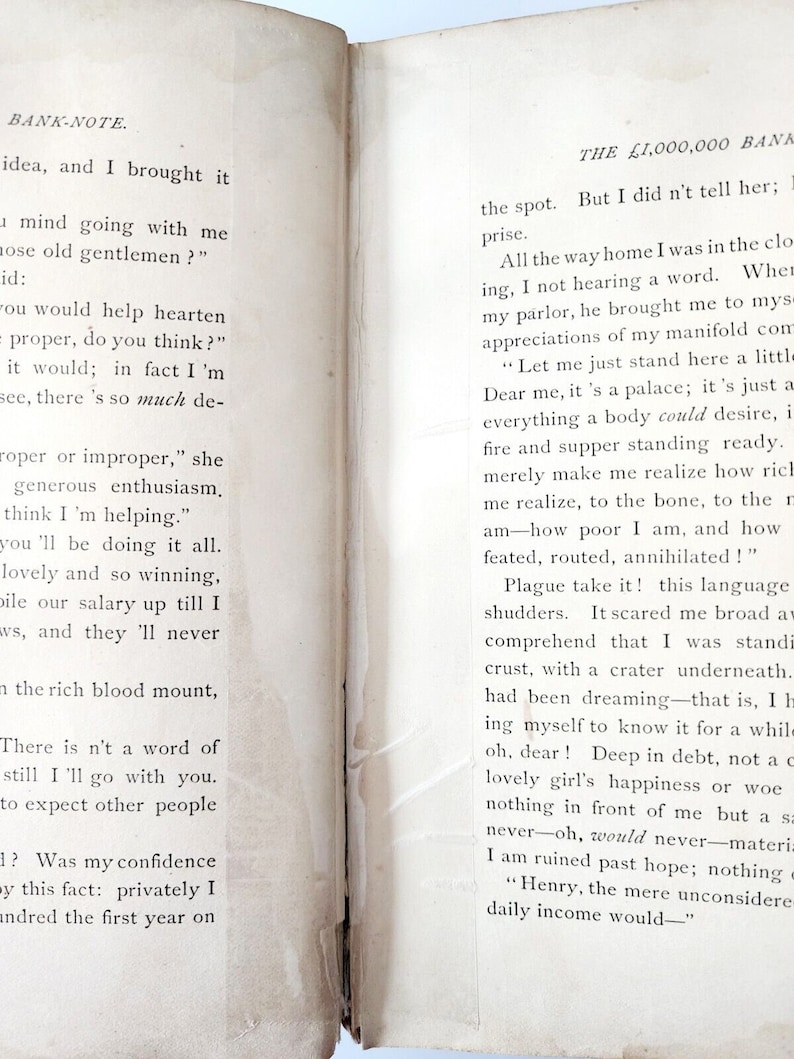 1893 the 1 Million Pound Bank Note Mark Twain First Edition HC ...