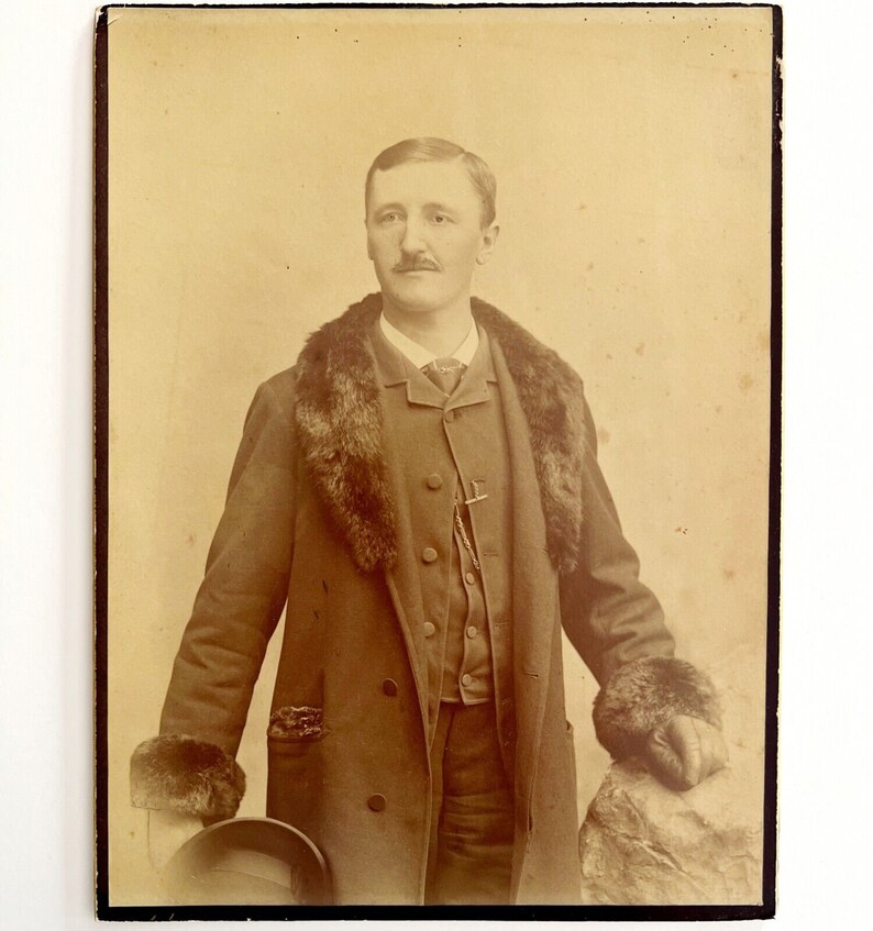 Julius Small Victorian Real Photo Cabinet Card Sepia Bowler Hat 9 X 7 ...