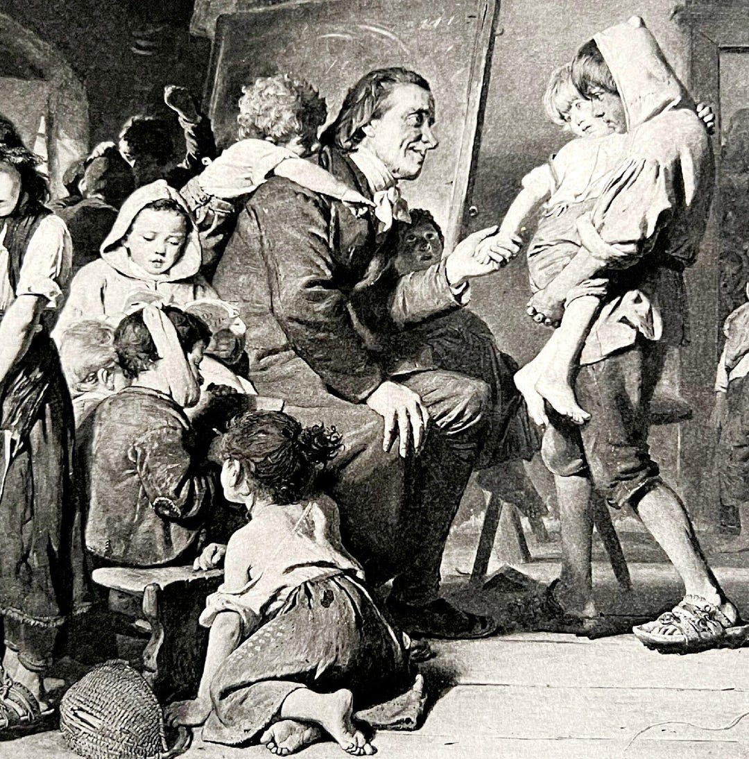Pestalozzi the Children's Friend Photogravure Victorian 1894 Konrad ...