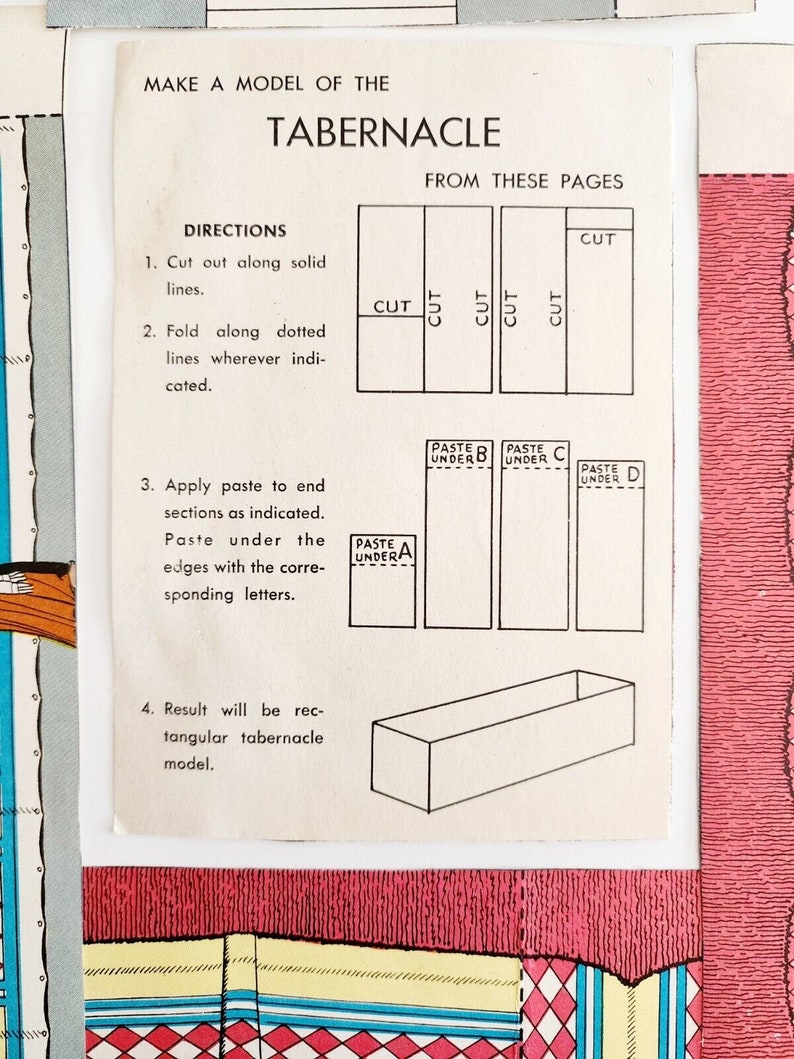 1940-50 Home Model Tabernacle Kit Craft Patterns Print Full Color ...