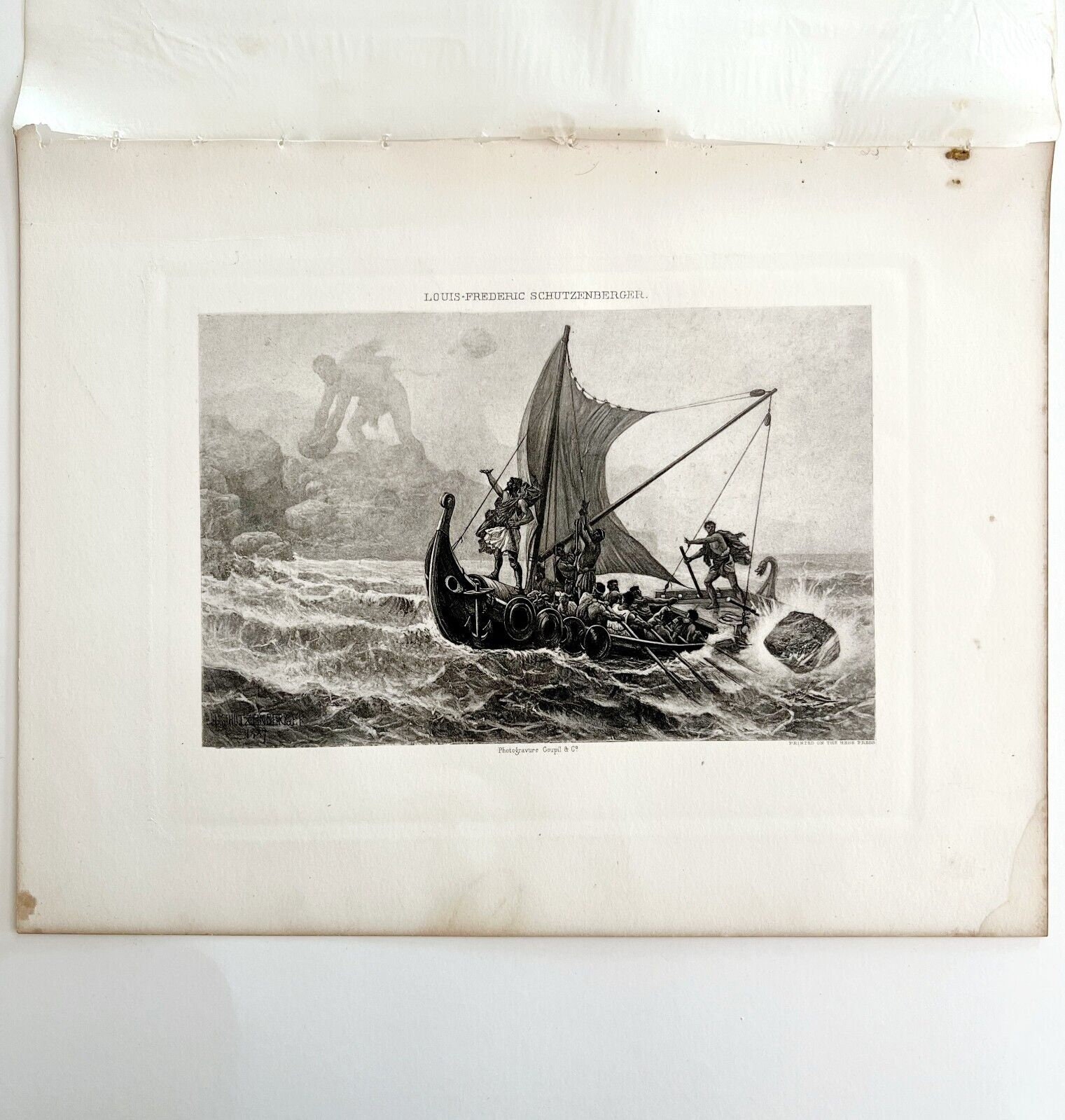 Ulysses Defying the Cyclops Monster Photo Gravure Victorian 1894 Art ...