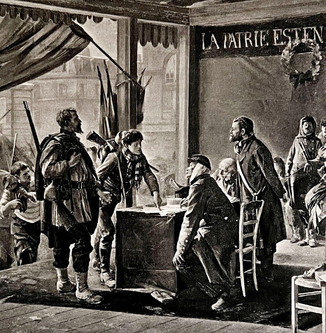 Franco Prussian War Enrollment of Volunteers Photogravure Victorian ...