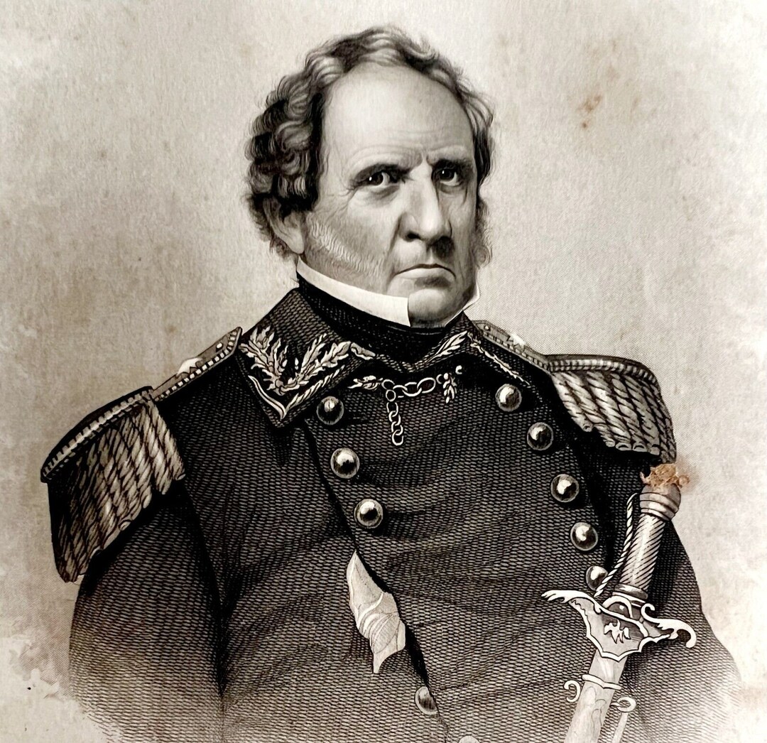 Civil War Engraving Lieutenant Gen Winfield Scott 1862 Victorian ...