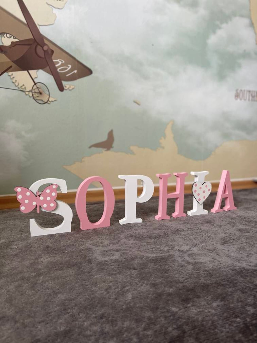 Wooden Letters Children's Room Door Wall Letters Wood Children's Room ...