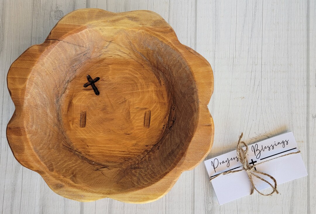 Flower Prayer Bowl Prayers & Blessings Bowl Rustic Flower Dough Bowl ...