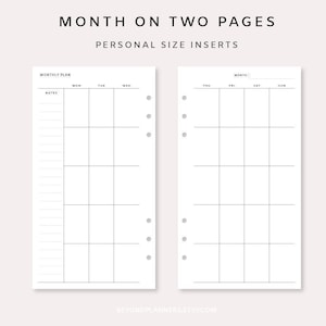 Monthly Planner Printable Personal - Undated Monthly Planner Inserts ...