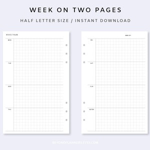 Weekly Planner Printable Landscape - Undated Weekly Planner PDF, Week ...