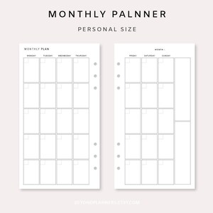 Monthly Planner Printable Personal Undated Monthly Planner | Etsy