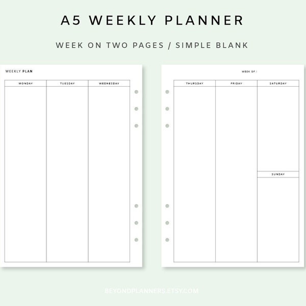 Printable Weekly Planner - Etsy