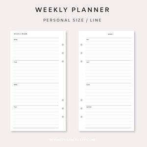 Weekly Planner Printable - Week on Two Pages | Weekly Planner Insert ...