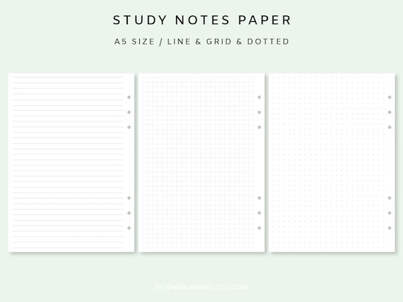 Study Notes Template Notes Printable Paper Printable Notes - Etsy