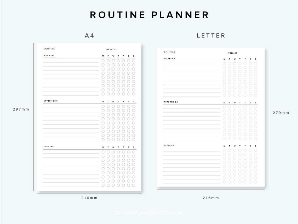 Habit Tracker Printable Weekly Weekly Habit Tracker Inserts Weekly ...