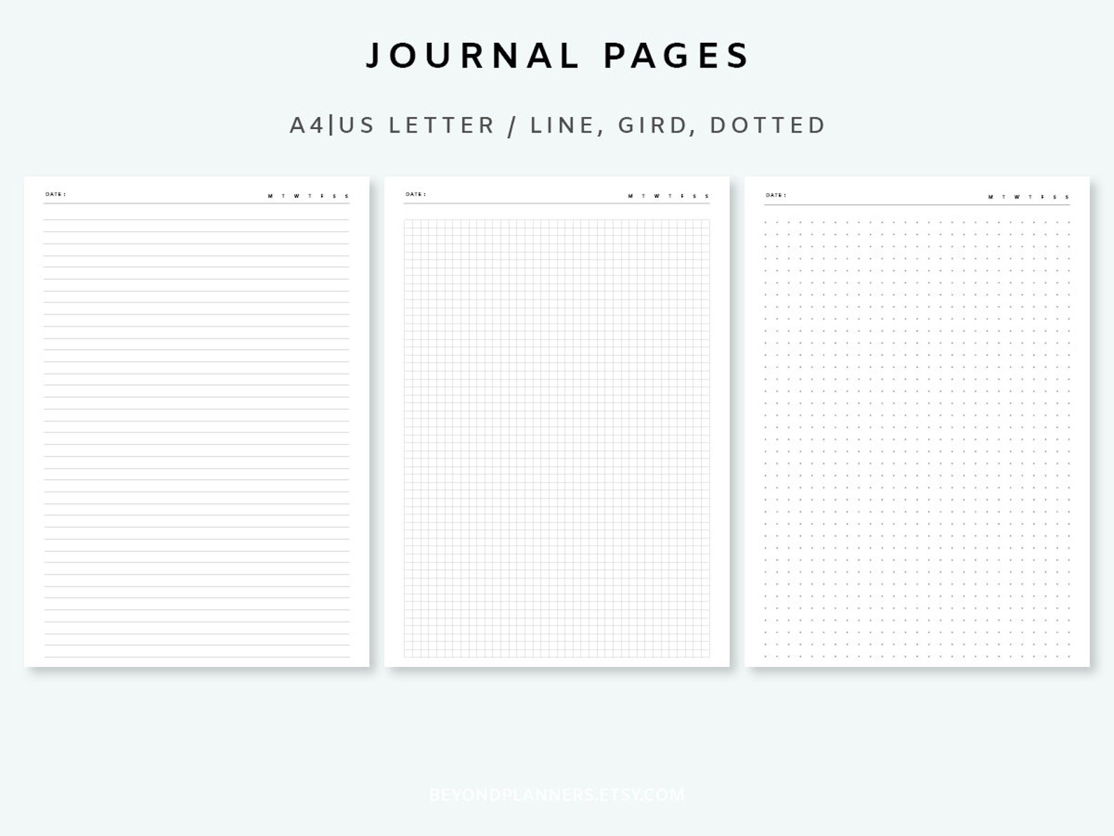 Printable Diary Pages - Printable Daily Journal | Daily Notes Template ...
