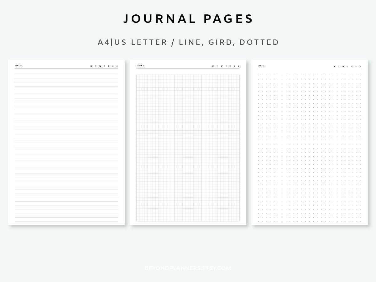 Printable Diary Pages - Printable Daily Journal | Daily Notes Template ...