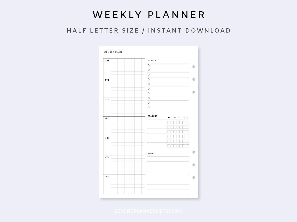 Weekly Planner Printable to Do List Week on One Page - Etsy