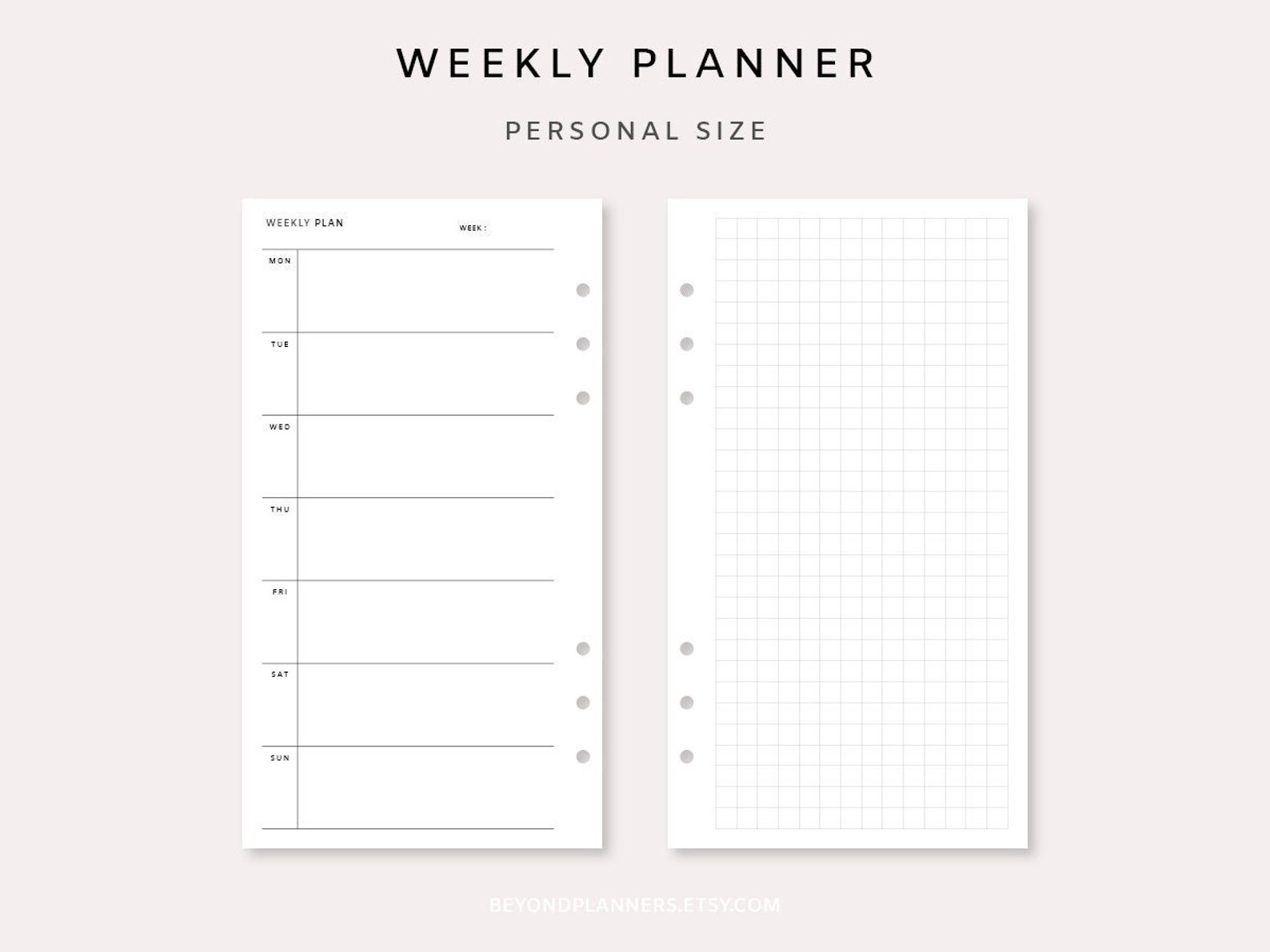 Weekly Planner Printable Week on Two Pages Weekly Planner - Etsy