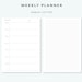 Weekly Planner Printable Vertical Planner Insert Simple - Etsy