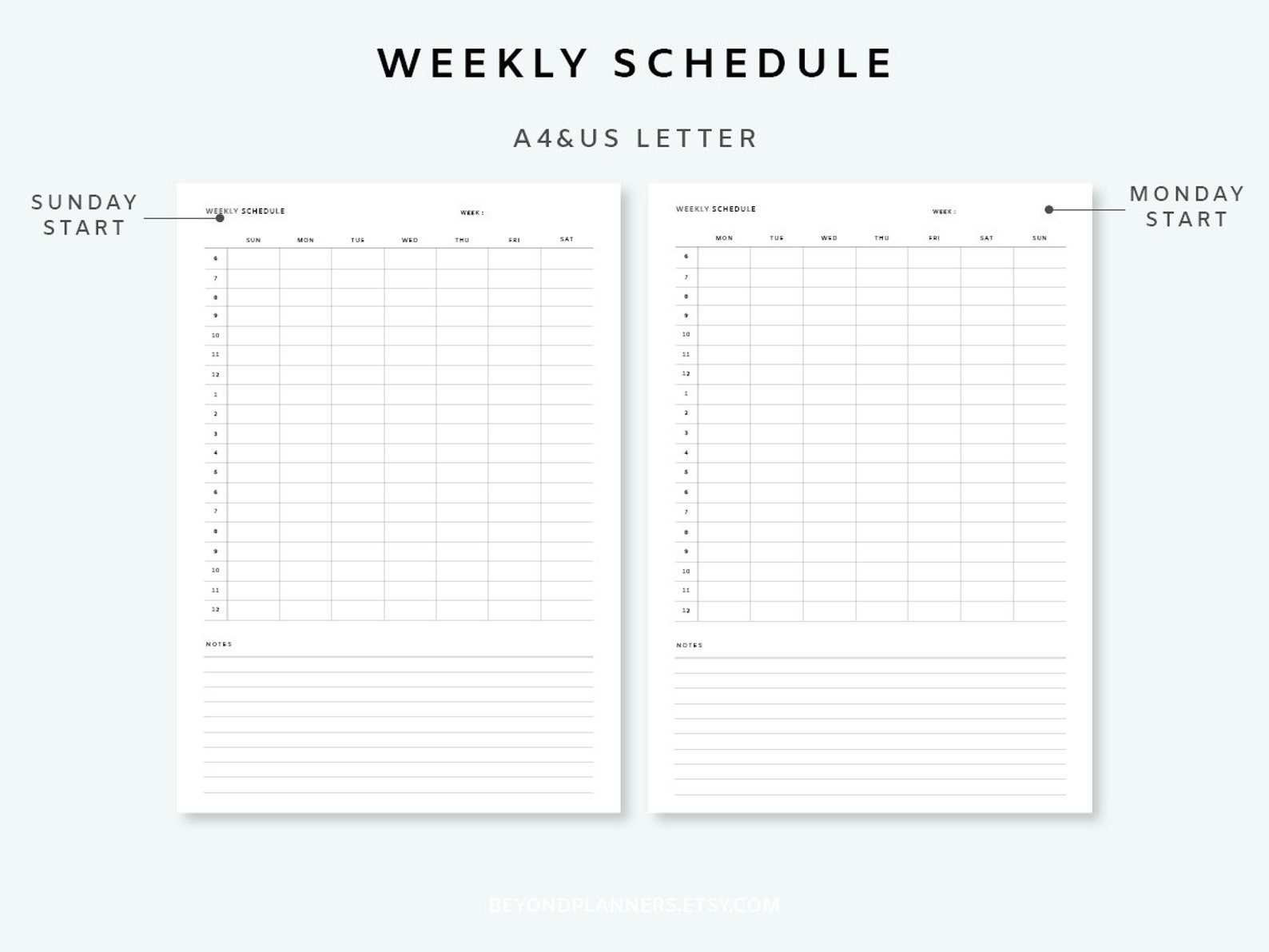 Weekly Schedule Printable Hour - Weekly Planner Template | Class ...