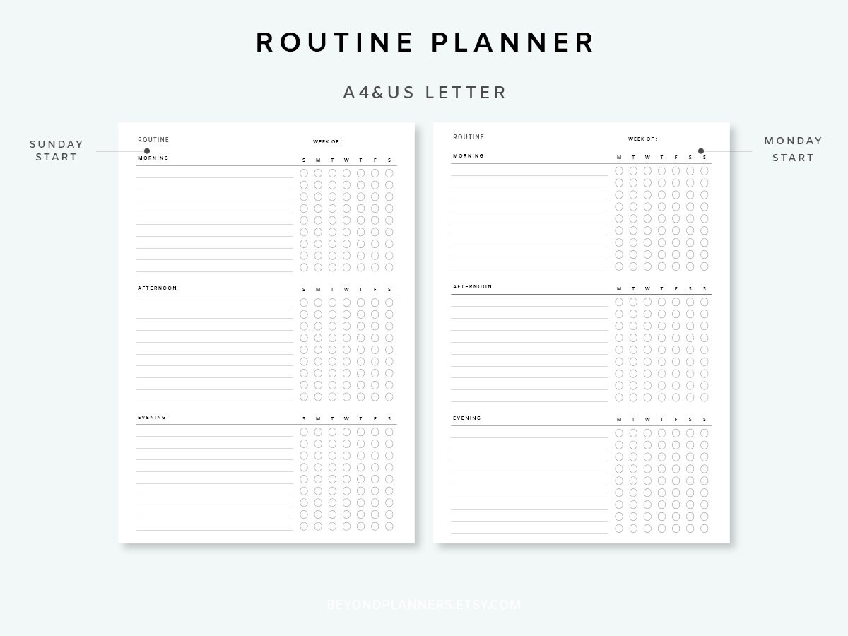 Habit Tracker Printable Weekly Weekly Habit Tracker Inserts Weekly ...