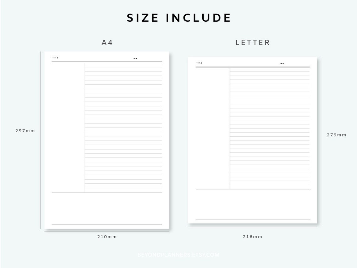 Cornell Notes Template Printable A4,letter Size Cornell Notes Taking ...
